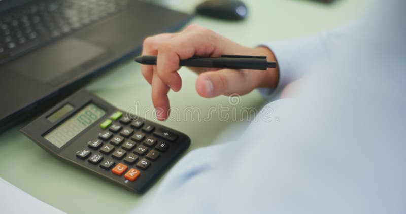 Shot of Hand Counting on Calculator Stock Video - Video of management ...