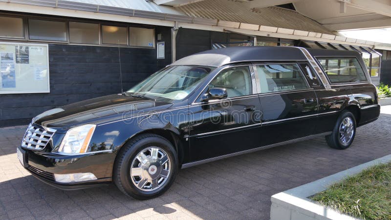Shot of Hearse Serving As Transportation of the Death for a Funeral ...