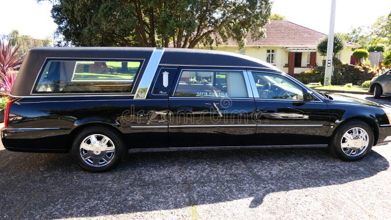 Shot of Hearse Serving As Transportation of the Death for a Funeral ...