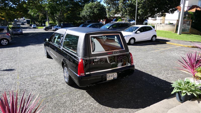 Shot of Hearse Serving As Transportation of the Death for a Funeral ...