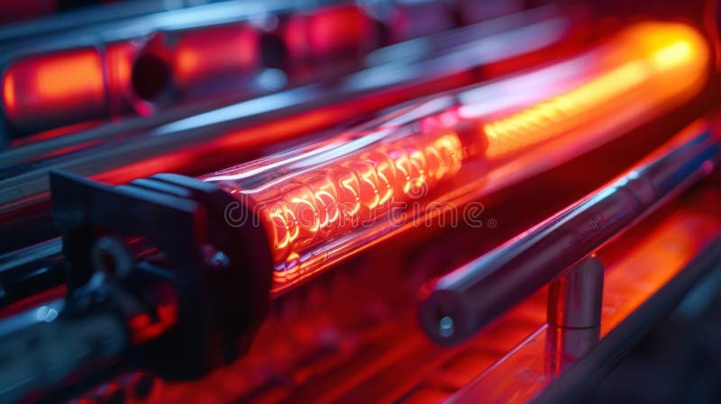 A Shot of the Heaters Heating Element Glowing Red and Generating Warmth ...