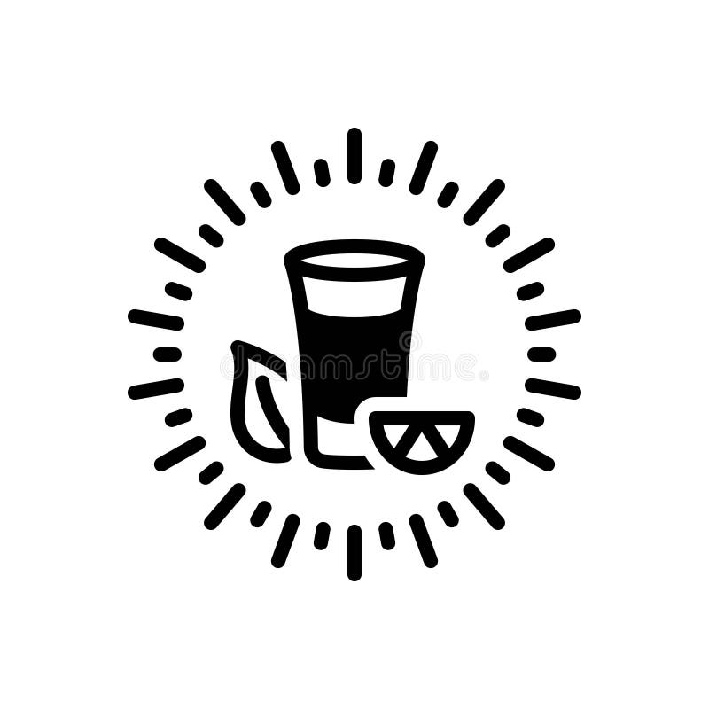 Black Solid Icon for Shot, Tequila and Alcohol Stock Vector ...