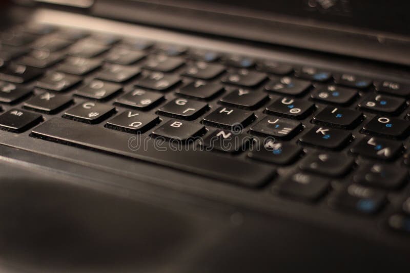 Shot of a Keyboard in the Greek Alphabet Stock Photo - Image of ...