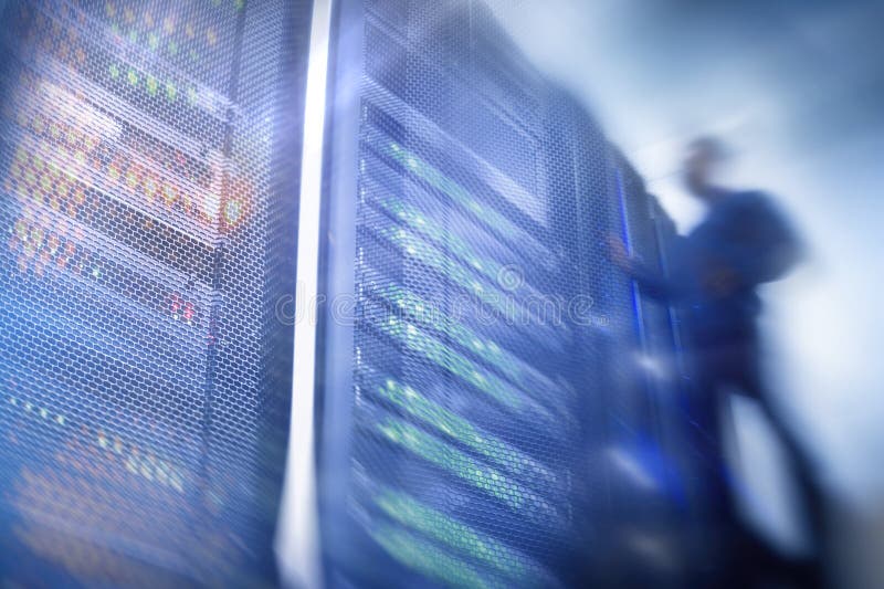 Server Rack with Servers and Cables. Server Racks, Server Room Stock ...