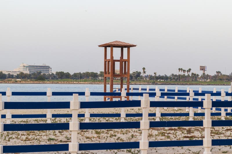 Shot of the Lifeguard Watchtower on the Beach. Concept Stock Photo ...
