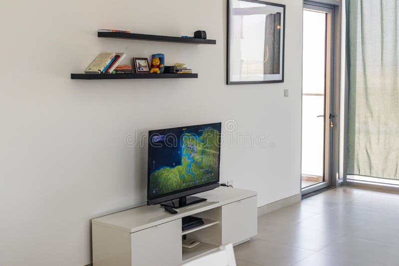 Shot of a Living Room of a Modern Apartment. Interior Stock Image ...