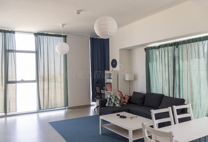 Shot of a Living Room of a Modern Apartment. Interior Stock Photo ...
