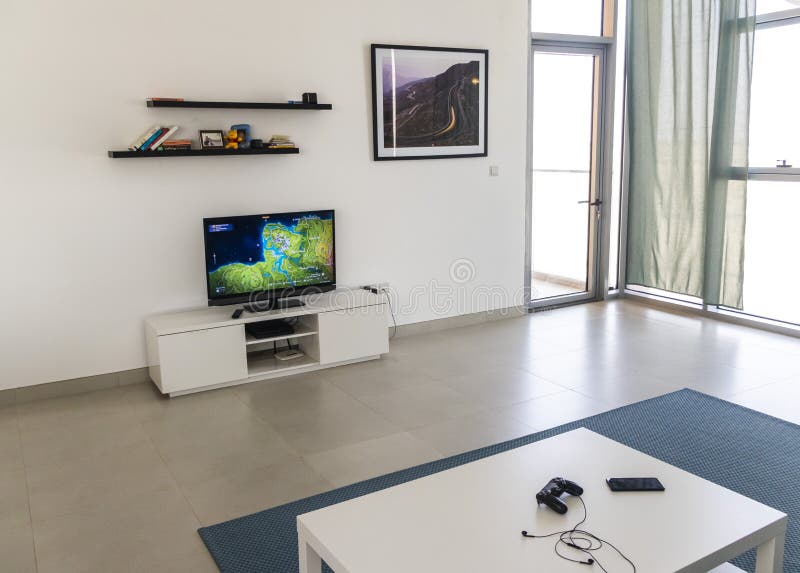 Shot of a Living Room of a Modern Apartment. Interior Stock Image ...