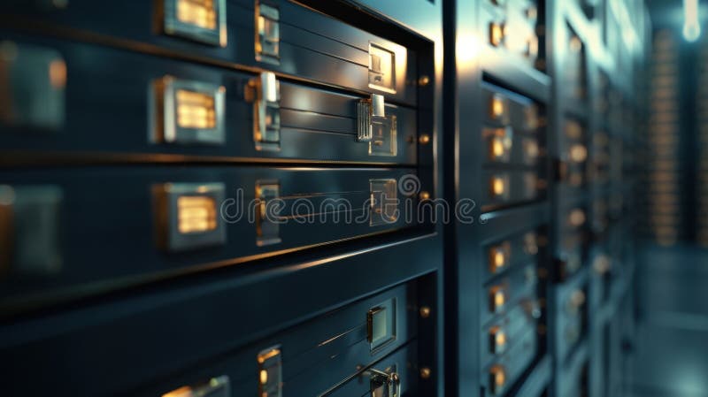 A Shot of a Locked Filing Cabinet or Server Room Representing the ...