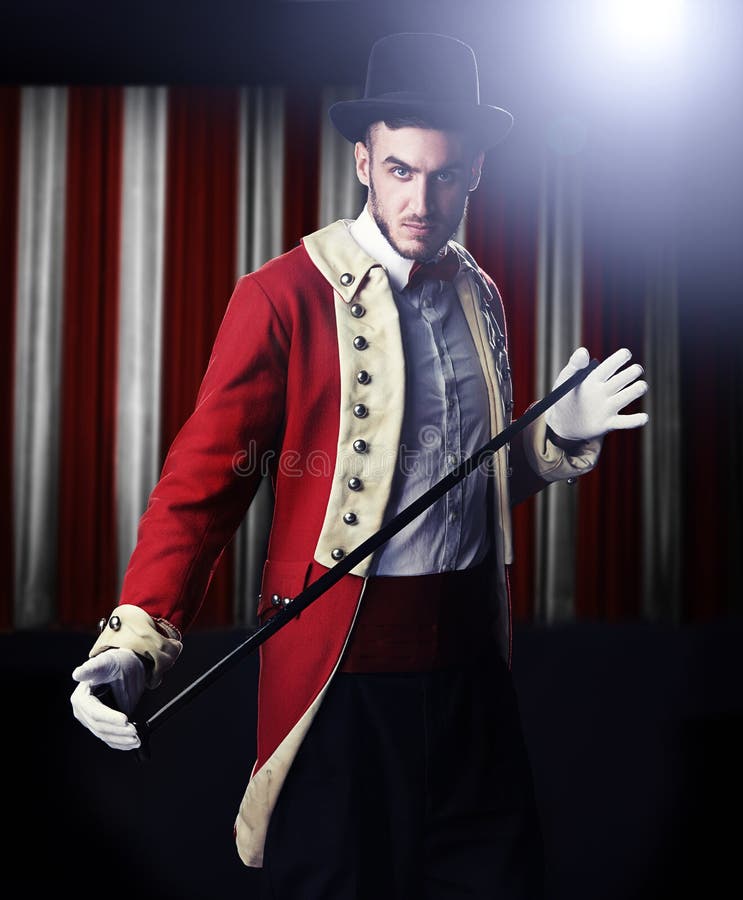 Hes Presenting the Show. Shot of a Magician at a Carnival Performance ...