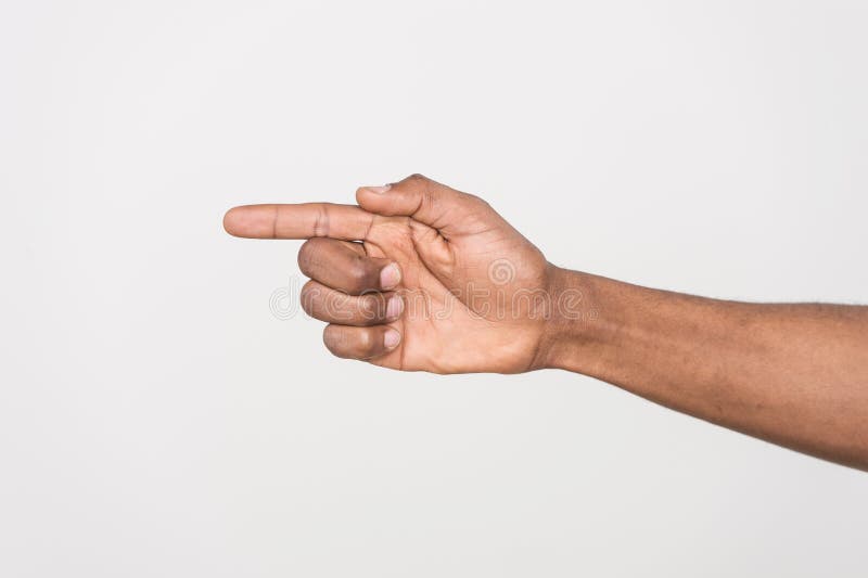 Shot of Man Hand Pointing with Finger. Stock Image - Image of index ...