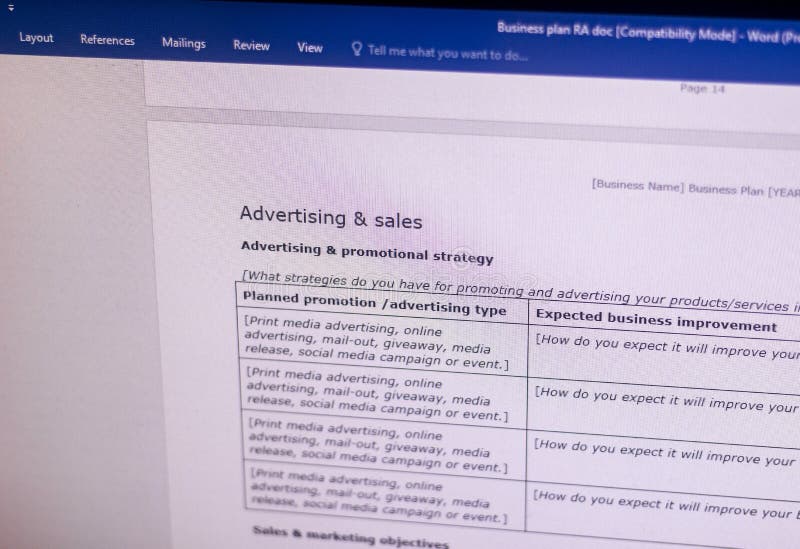 Shot of a Marketing and Sales Analysis Table on Computer Screen ...