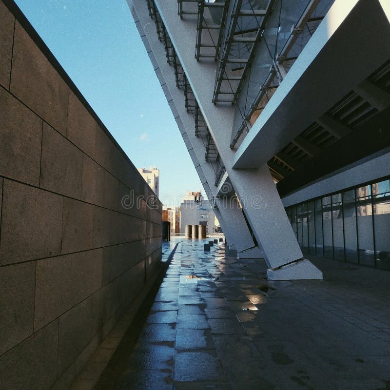 Massive Concrete Structures, Industrial Cityscape Stock Photo - Image ...