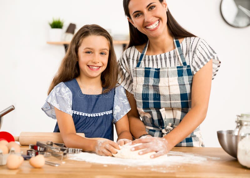 Learning to bake stock image. Image of home, beautiful - 97413921