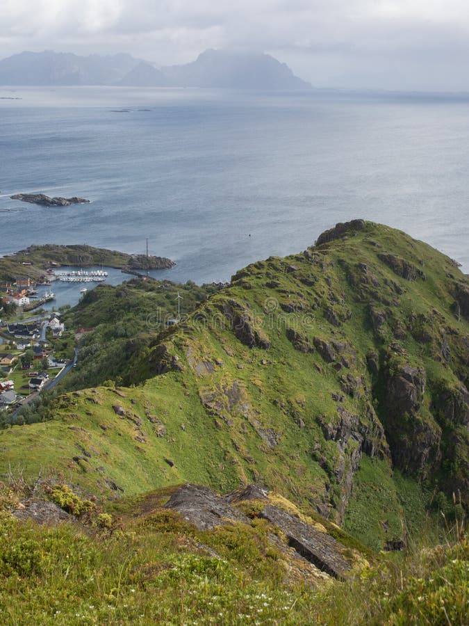 A Shot from a Mountain Peak in Stamsund Stock Photo - Image of arctic ...