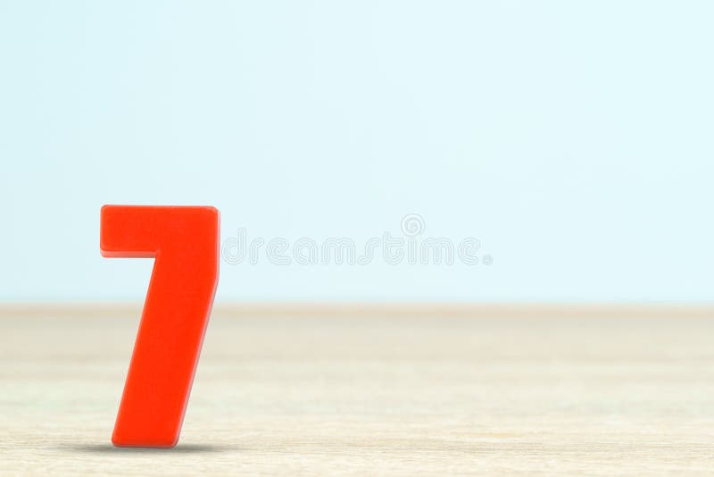 Shot of a Number Seven Made of Red Plastic Stock Image - Image of ...