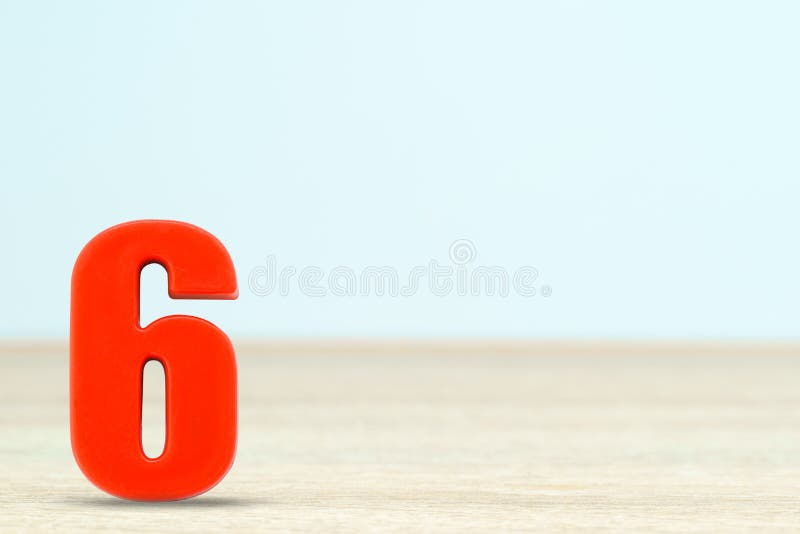 Shot of a Number Six Made of Red Plastic Stock Photo - Image of symbol ...