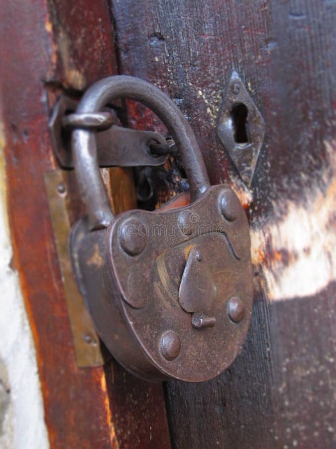 A Shot of an Old Rusted Metal Lock Stock Photo - Image of cutout ...