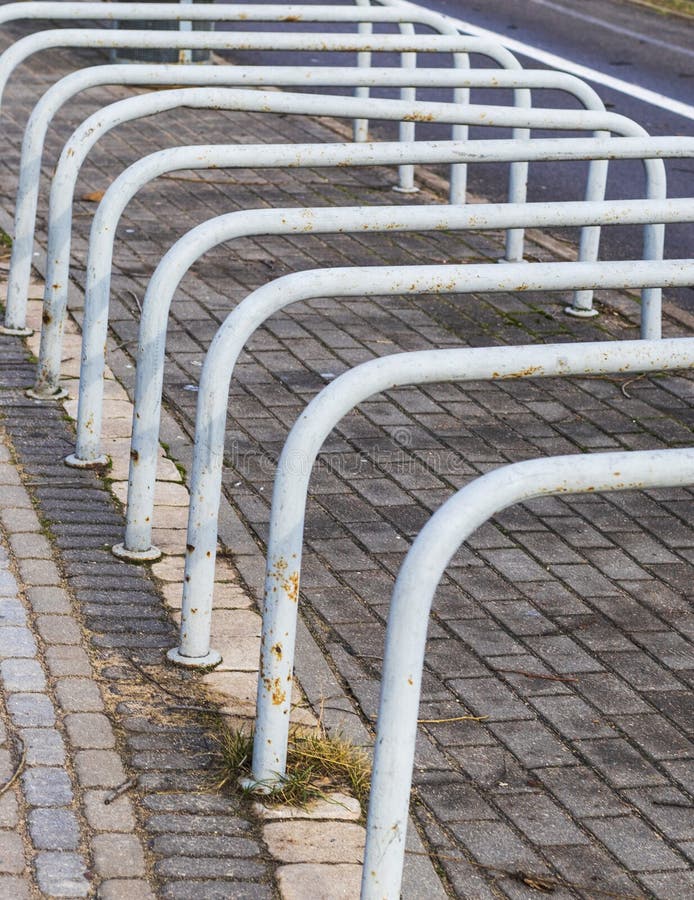 Shot of the Parking for Bikes. Outdoor Stock Photo - Image of urban ...