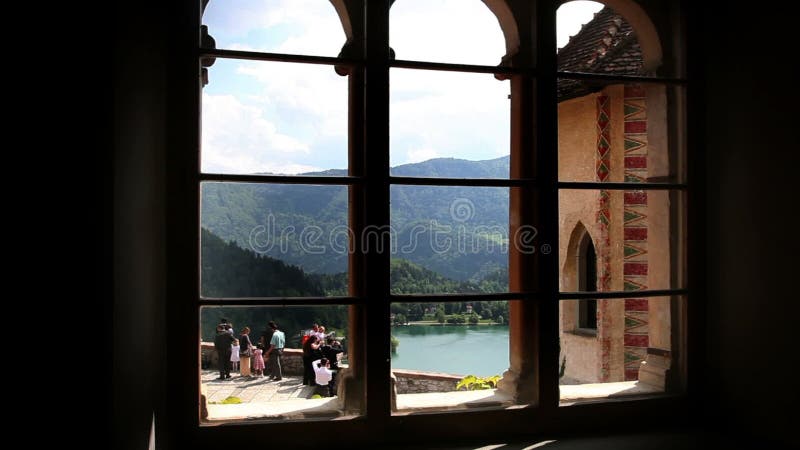 Shot of the Part of the Lake Bled from the Window Inside of Bled`s ...