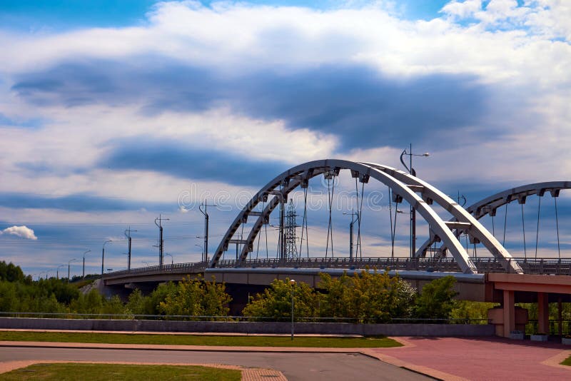 A Shot of a Powerful Openwork Bridge for Transport Communication Across ...