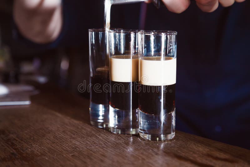Shot stock image. Image of fresh, mixing, baileys, layers - 109751357