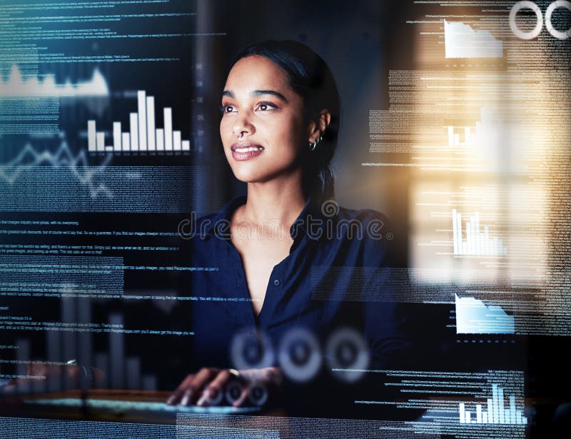 She S a Pro at Bending Data in Cyberspace Stock Photo - Image of ...