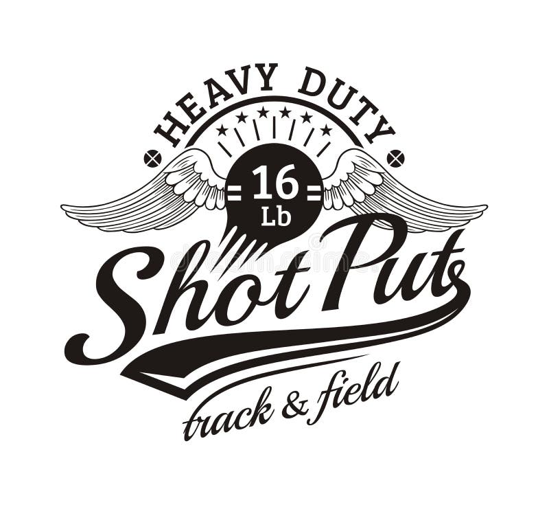 Black and White Shot Put Logo Stock Illustration - Illustration of sign ...