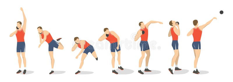 Shot put set. stock vector. Illustration of series, isolated - 97504131