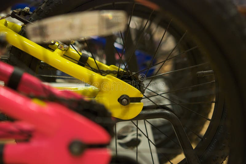 Shot of rear bicycle wheel stock photo. Image of bike - 7584162