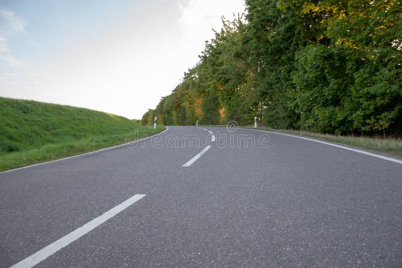 Shot of a Road with Trees Alongside Stock Photo - Image of scenery ...