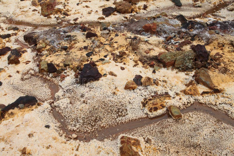 Shot of a Sandy Surface with Rhyolite Black and Brown Rocks Stock Image ...