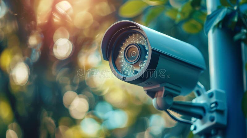 A Shot of a Security Camera with a Weatherproof Casing Able To ...