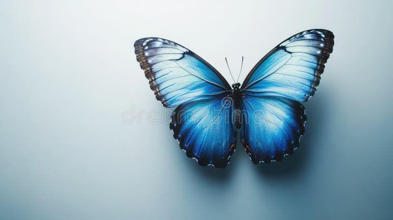 Shot of a Single Blue Morpho Butterfly Stock Illustration ...