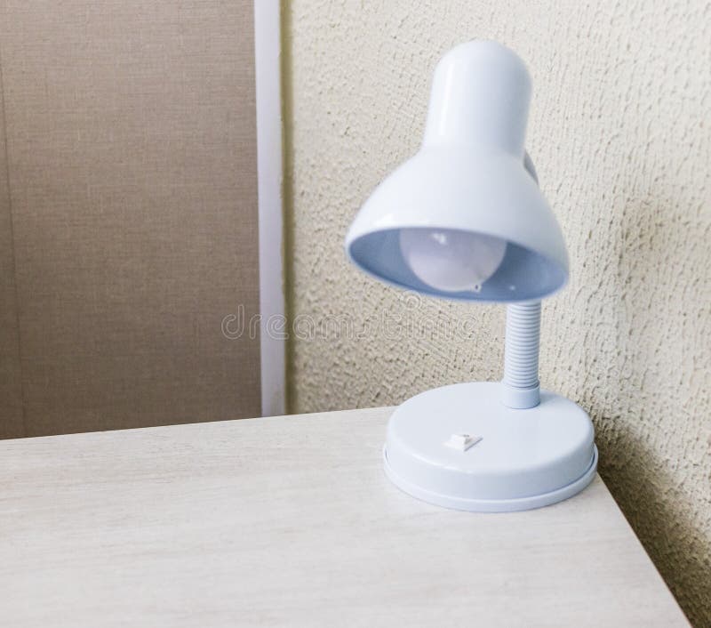 Shot of the Small Lamp on the Desk. Office Stock Photo - Image of ...