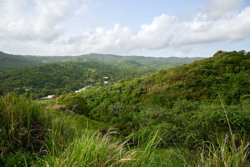 Shot of a Small Mountain Range Covered with Green Grass Under a Cloudy ...
