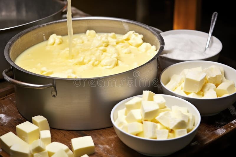 Shot of Smooth Curds Ready for the Cheese Press Stock Image - Image of ...