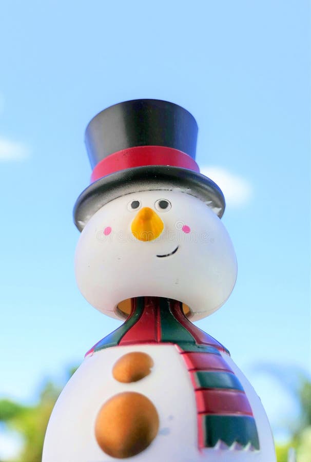 Shot of Snow Man Having a Summer Christmas Holiday Stock Photo - Image ...
