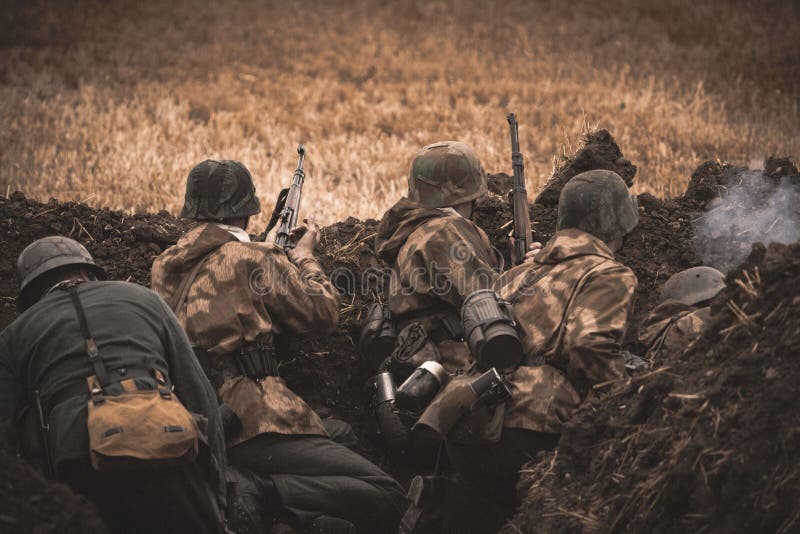 Shot of Soldiers in World War 2 Stock Image - Image of fighter ...