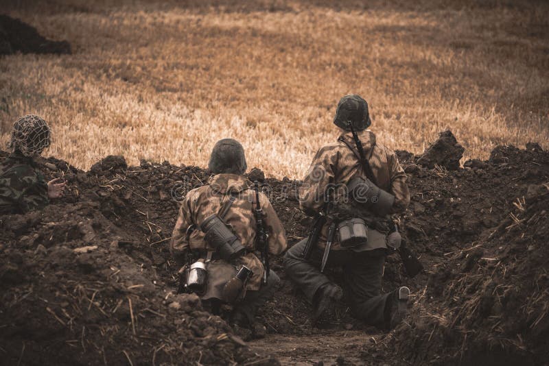 Shot of Soldiers in World War 2 Stock Image - Image of landscapes ...
