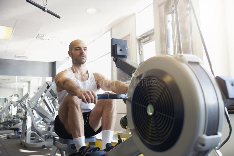 Middle Aged Man Workout in the Gym Stock Image - Image of dumbbell ...
