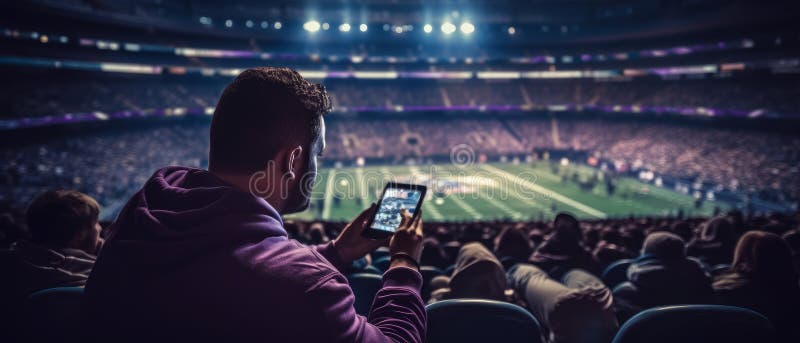 Shot of Stadium Auditorium NFL Stadium Generative AI Stock Illustration ...