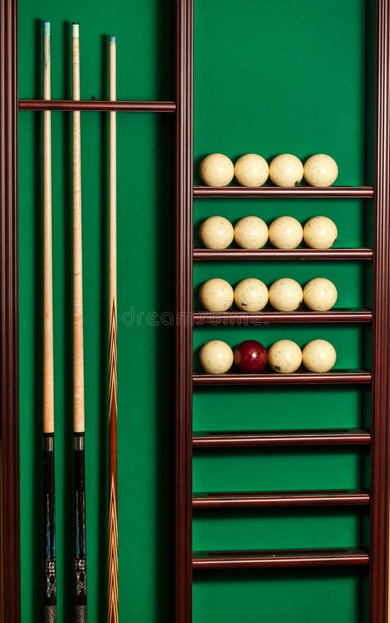Shot of Stand with Billiard Equipment Stock Photo - Image of ...