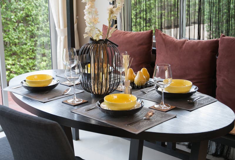 A shot of table settings stock photo. Image of decoration - 43801452