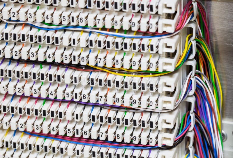 A Shot of Telephone Cable in Telephone Panel Stock Photo - Image of ...