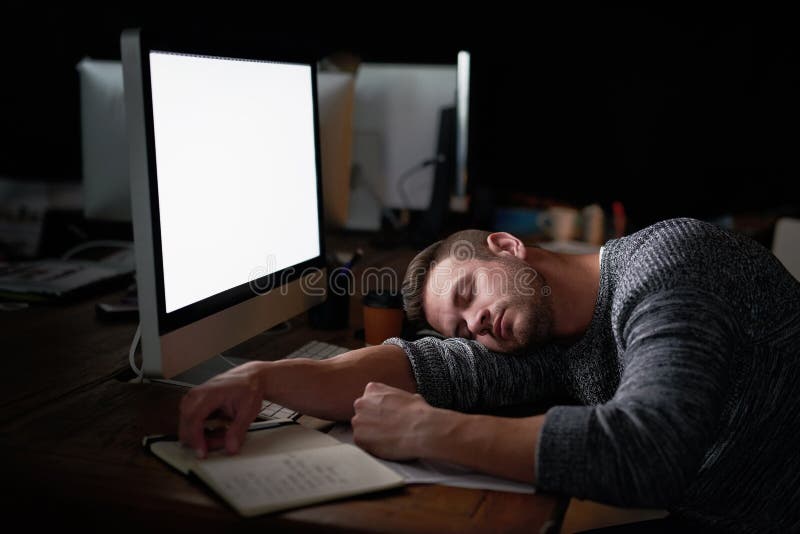 Ill Just Rest My Eyes for a Moment. Shot of a Tired Computer Programmer ...