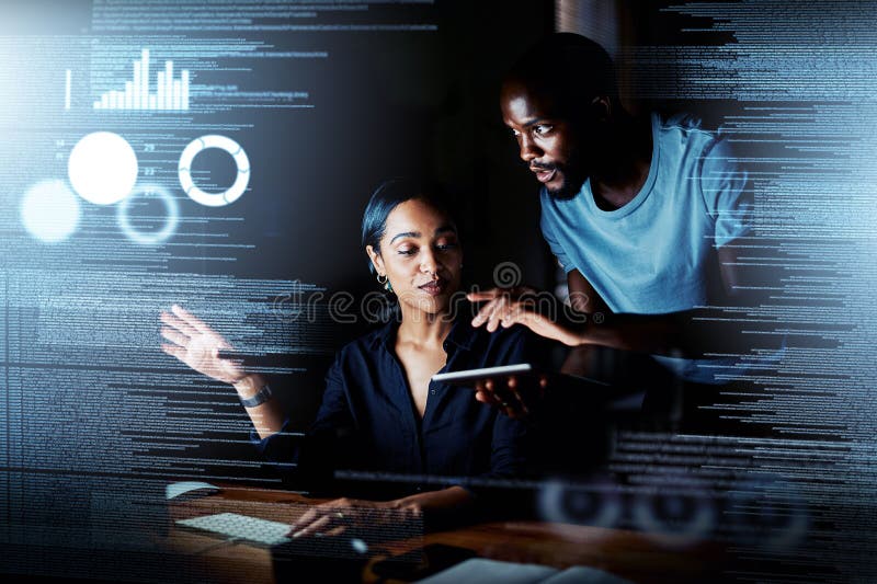 Using Multiple Devices To Crack the Code Stock Photo - Image of ...