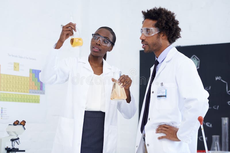 Making Science Breakthroughs. Shot of Two Scientists Conducting an ...