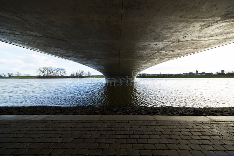 Shot Under the Bridge on the Wall River in Nijmegen, the Netherlands ...