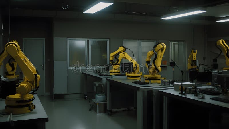A Shot of a University Robotics Lab with a Humanoid Robot One Created ...
